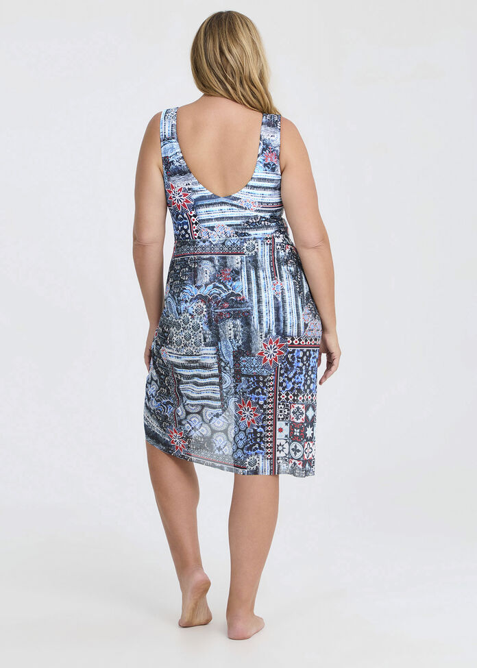 Shop Plus Size Indigo Tiles Mesh Sarong, Multi | Taking Shape AU