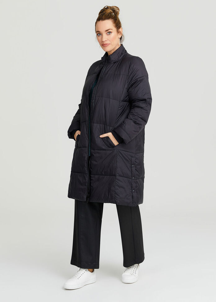 Shop Plus Size Long Line Puffer Jacket, Green | Taking Shape UK