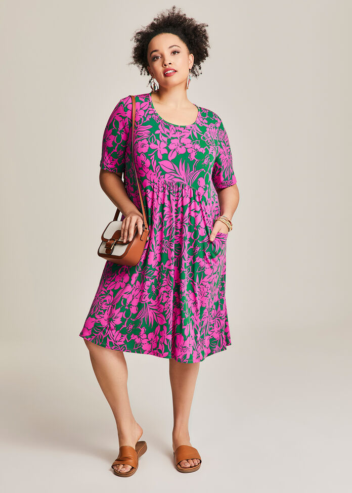 Shop Plus Size Everyday Floral Luna Empire Dress, Multi | Taking Shape AU