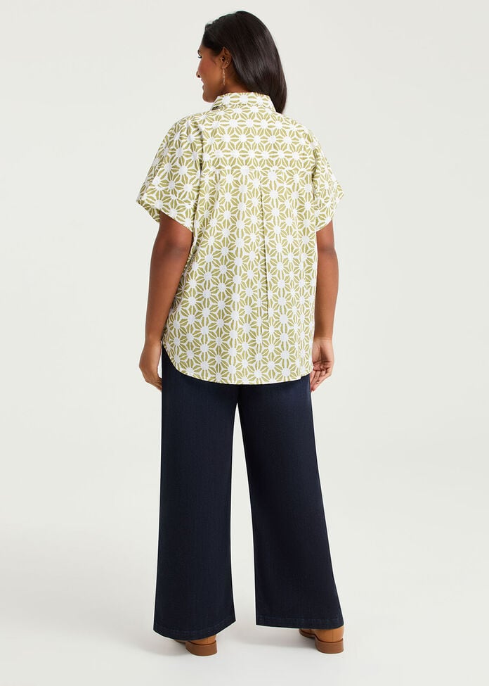 Shop Plus Size Cotton Geometric Floral Top, Floral | Taking Shape NZ