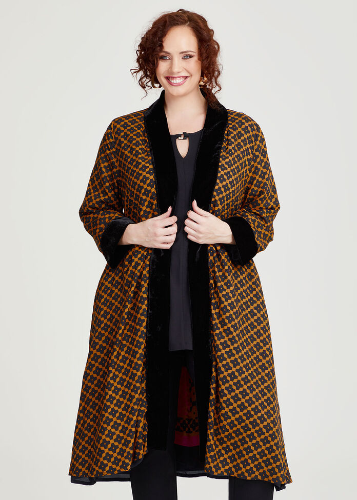 Shop Plus Size Reversible Natural Duster, Multi | Taking Shape AU