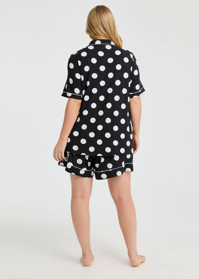 Shop Plus Size Modal Spot Button Pyjama Top, Black | Taking Shape AU