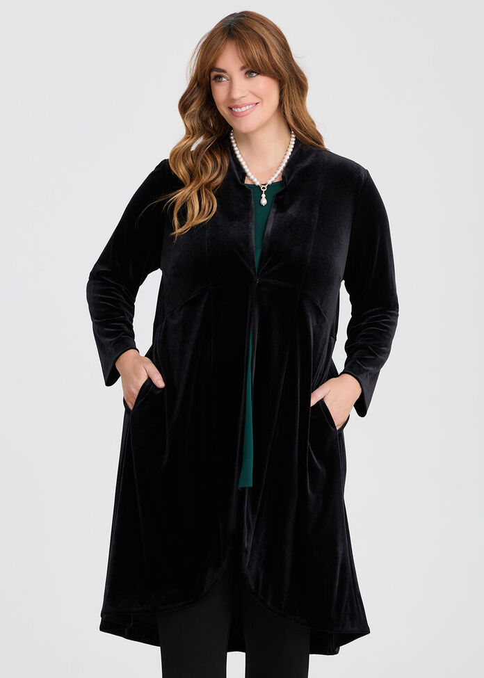 Shop Plus Size Abbey Velour Duster, Black | Taking Shape NZ