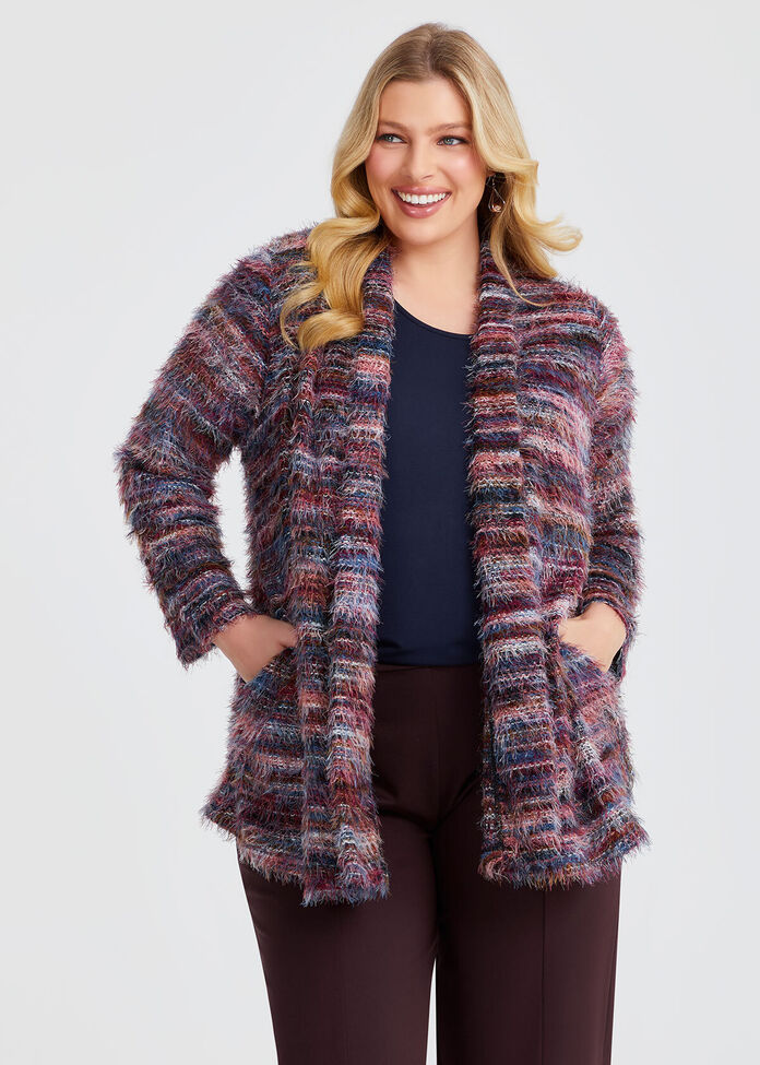 Shop Plus Size Fluffy Cosy Cardigan, Multi | Taking Shape AU