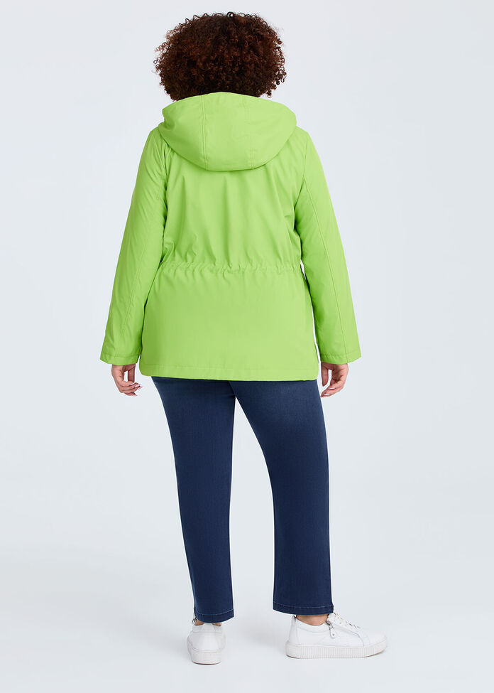 Shop Plus Size Shower Resistant Hooded Jacket, Green | Taking Shape AU
