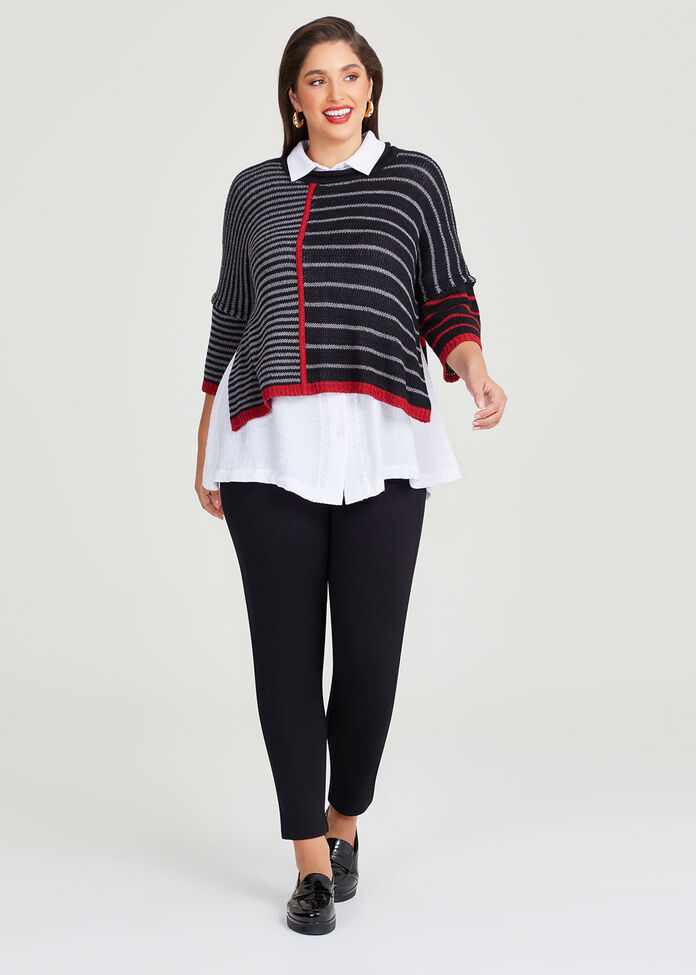 Shop Plus Size Mixed Stripe Jumper, Black | Taking Shape AU
