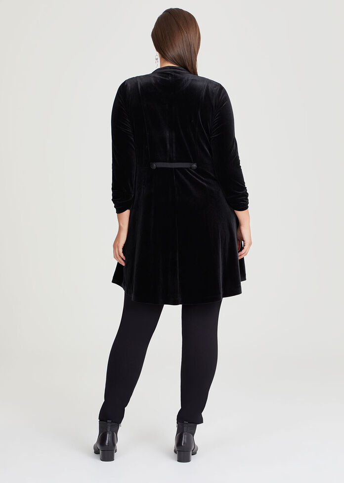 Shop Plus Size Velour Military Detail Cardigan, Black | Taking Shape AU