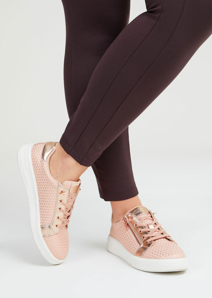 Shop Red Textured Side Zip Sneaker | Comfortable Shoes | Taking Shape AU