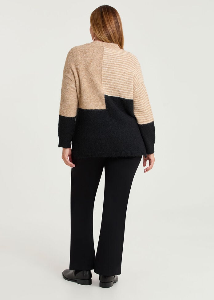 Shop Plus Size Wool Mix Colour Block Jumper, Black | Taking Shape AU