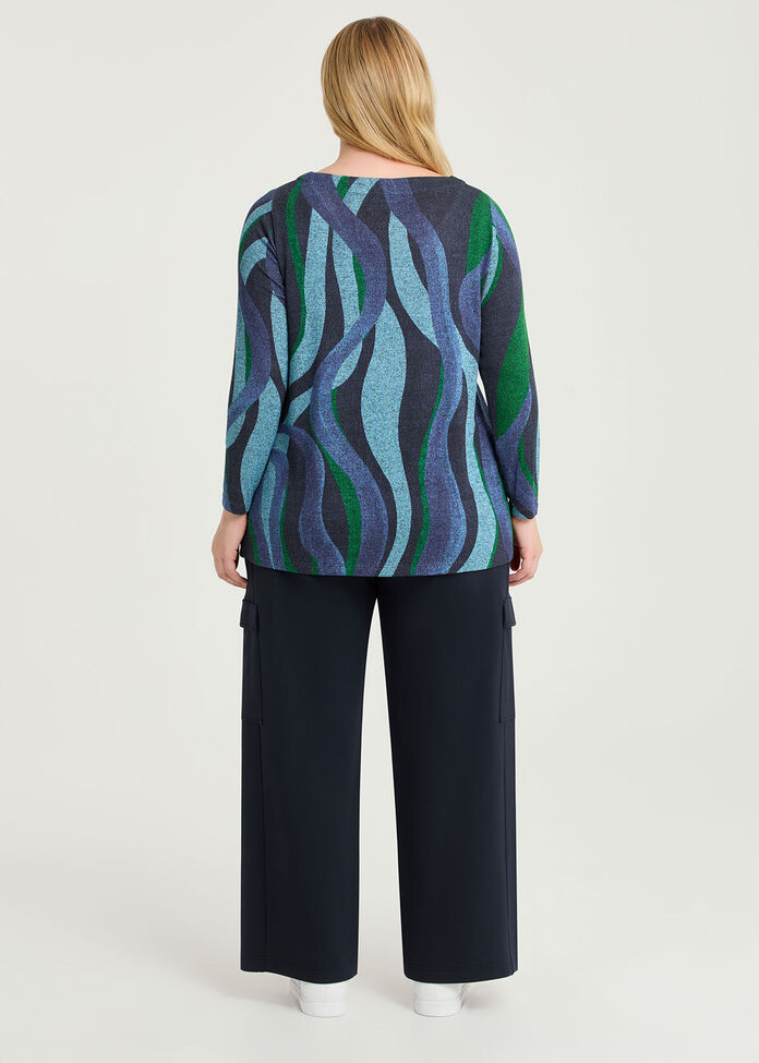 Shop Plus Size Bamboo Cosy Wavy Boat Neck Top, Multi | Taking Shape NZ