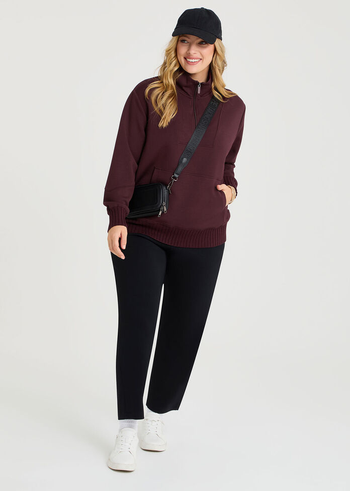 Shop Plus Size Luxe Touch Half Zip Top, Red | Taking Shape NZ