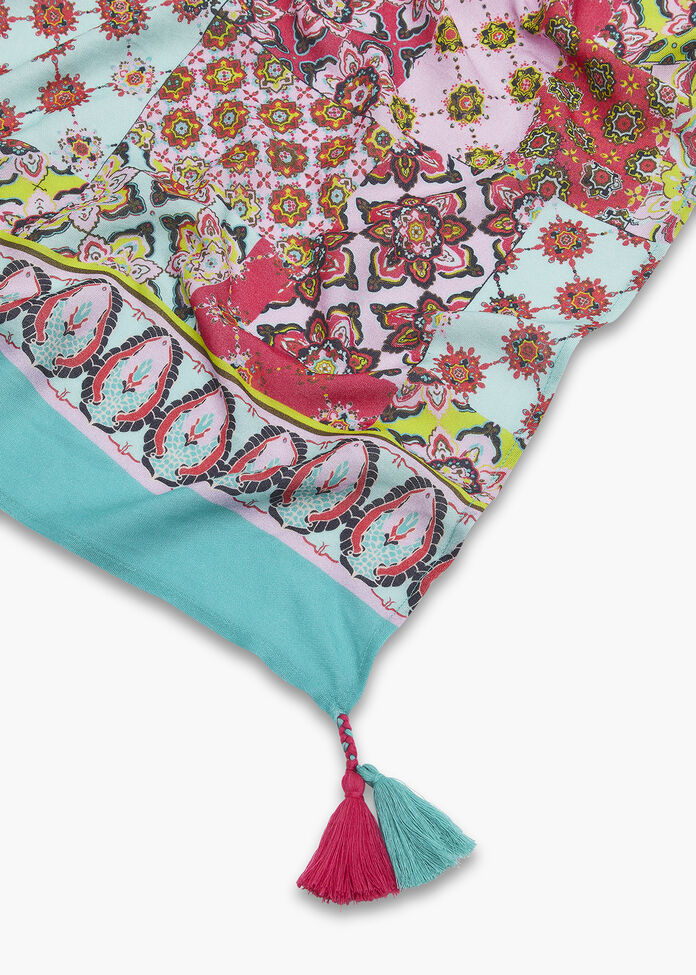 Shop Printed Scarf With Tassels in Multi | Accessories | Taking Shape AU