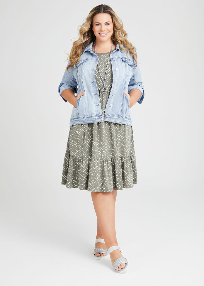 Shop Plus Size Organic Mini Spot Tiered Dress, Print | Taking Shape AU