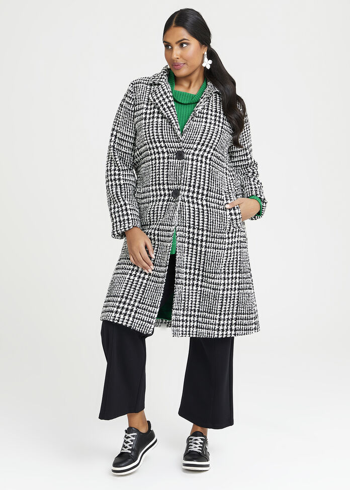 Shop Plus Size Wool Blend Check Coat, Multi | Taking Shape AU