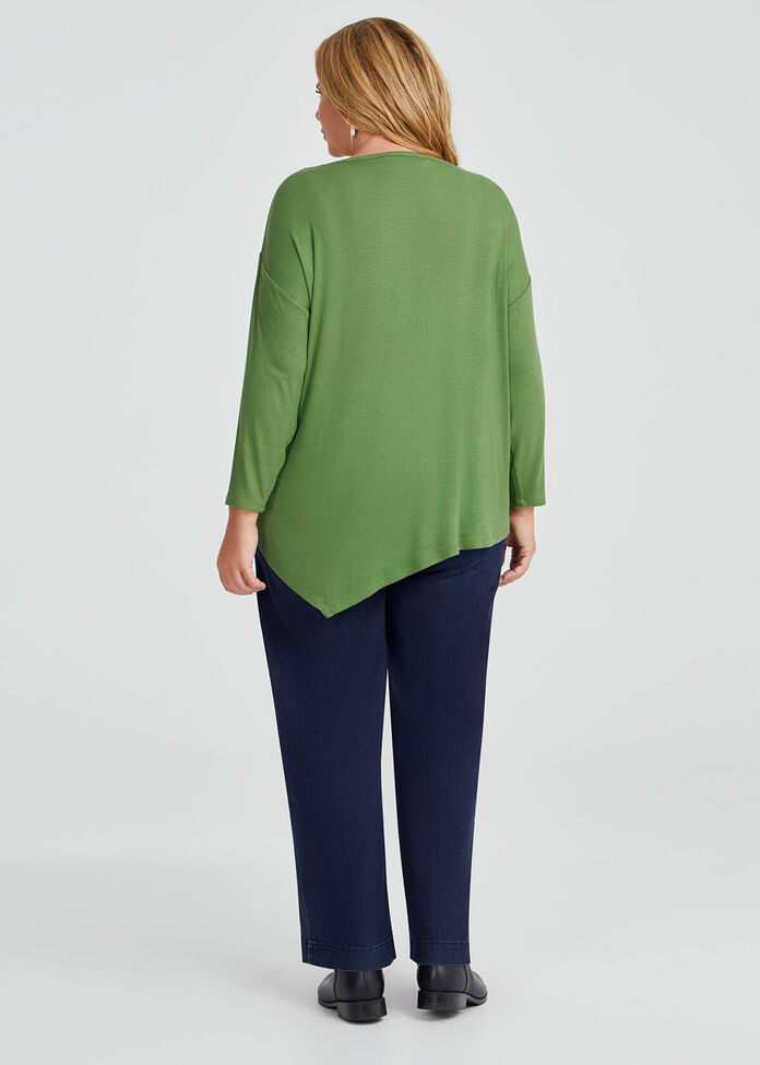 Plus Size Women's Asymmetrical Rib Bright Green | Taking Shape AU
