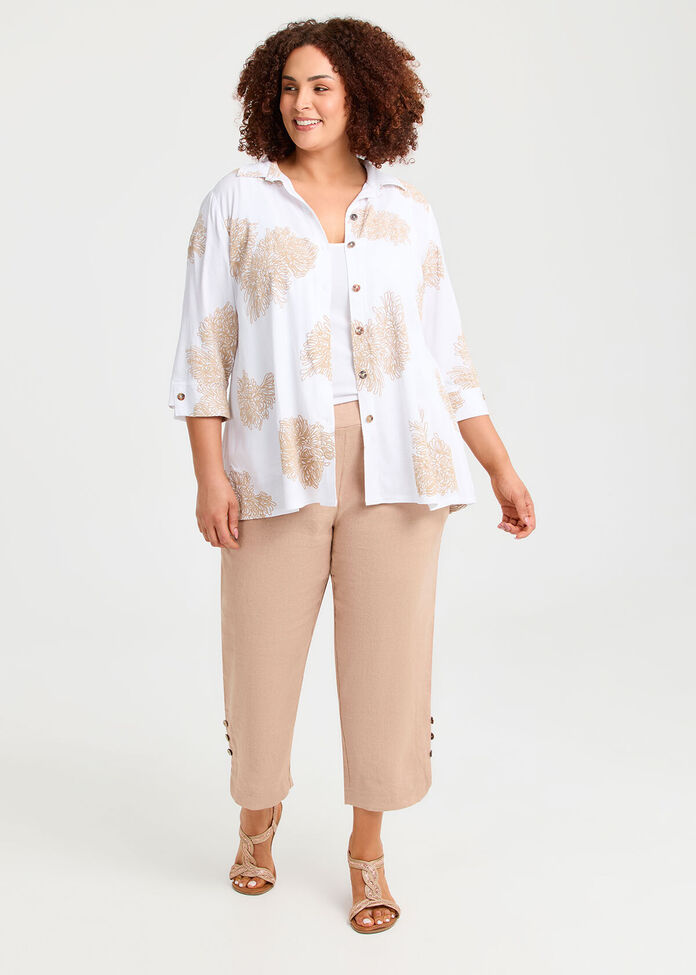 Shop Plus Size Embroidery Puff Print Shirt, Multi | Taking Shape NZ