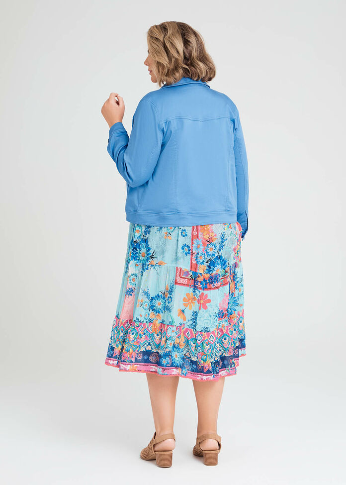 Shop Plus Size Coloured Classic Denim Jacket, Black | Taking Shape AU