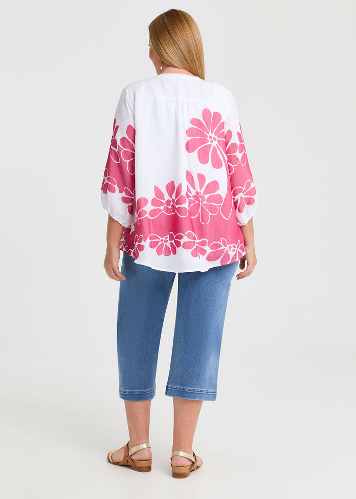 Shop Plus Size Natural Floral Button Top, Floral | Taking Shape AU
