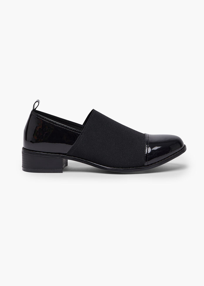 Shop Black Elastic Panel Patent Shoe | Comfortable Shoes | Taking Shape AU