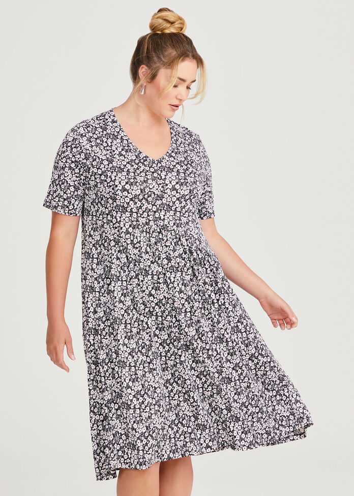 Shop Plus Size Puff Print Dress, Print | Taking Shape NZ