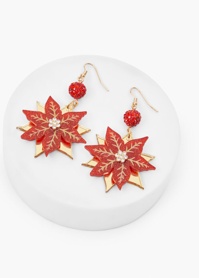 Shop Christmas Flower Earrings in Gold | Accessories | Taking Shape NZ