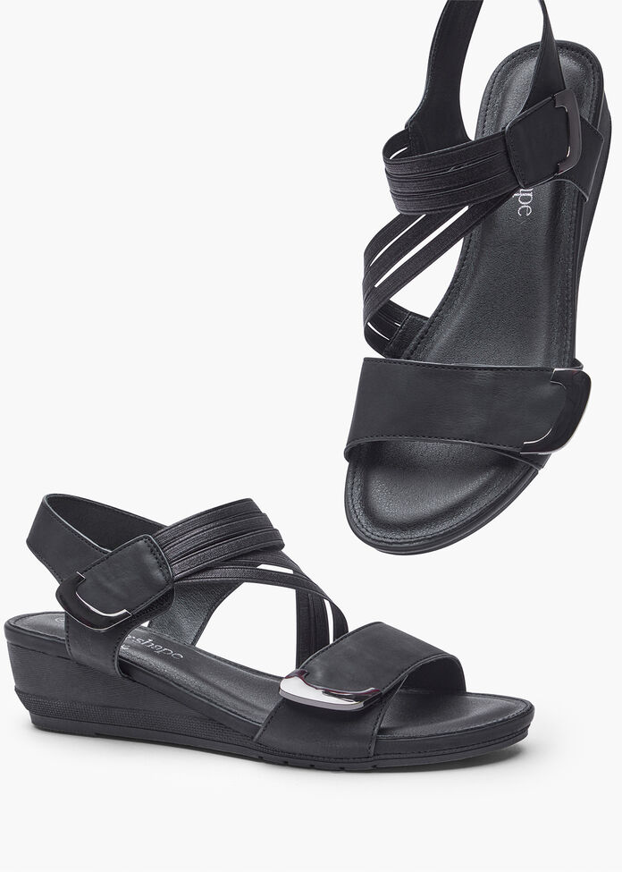 Shop Black Flex Comfort Wedge Sandal | Comfortable Shoes | Taking Shape NZ