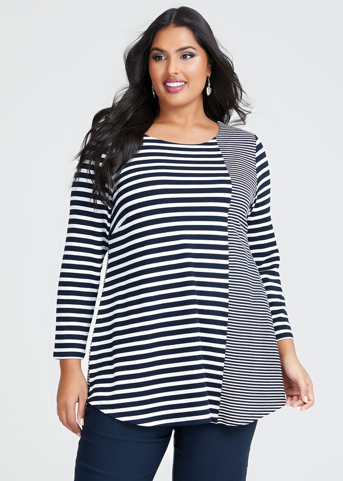 Shop Plus Size Bamboo Multi Stripe Top, Multi | Taking Shape AU