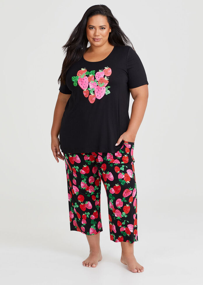 Plus Size Women's Bamboo Strawberry Pyjama Top | Taking Shape AU