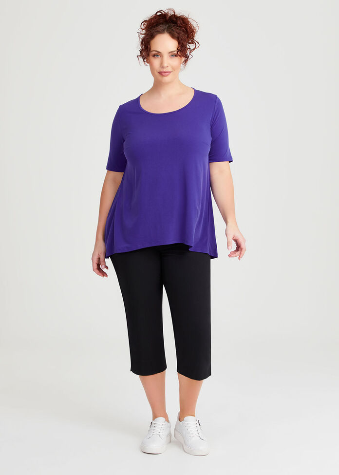 Plus Size Women's Strive Scoop Neck Top in Blue Purple | Taking Shape NZ