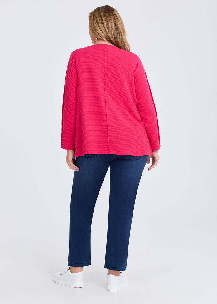 Shop Plus Size French Rib Button Detail Top, Red | Taking Shape AU