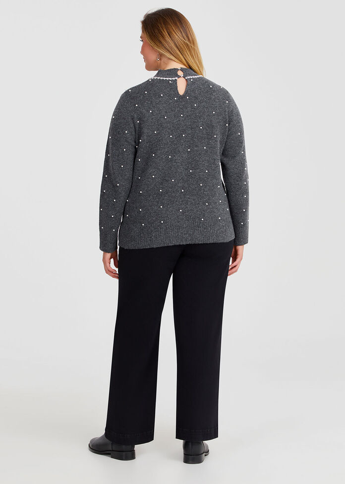 Shop Plus Size Pearl Embellished Jumper, Grey | Taking Shape NZ