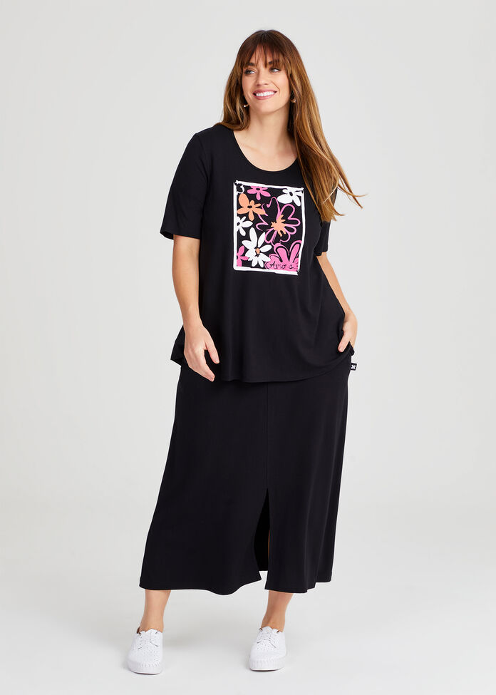 Shop Plus Size Natural Bloom Top, Black | Taking Shape AU