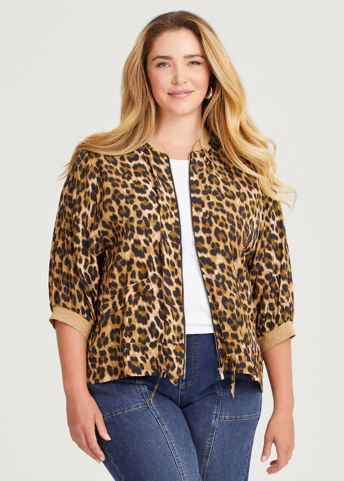 Shop Plus Size Natural Animal Print Bomber, Multi | Taking Shape AU