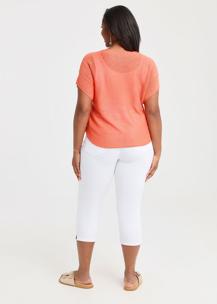 Shop Plus Size Extended Sleeve Open Knit Top, Orange | Taking Shape AU