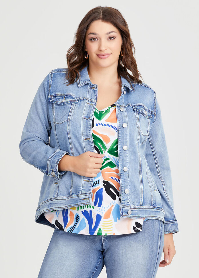 Shop Plus Size The Best Fit Denim Jacket, Blue | Taking Shape AU