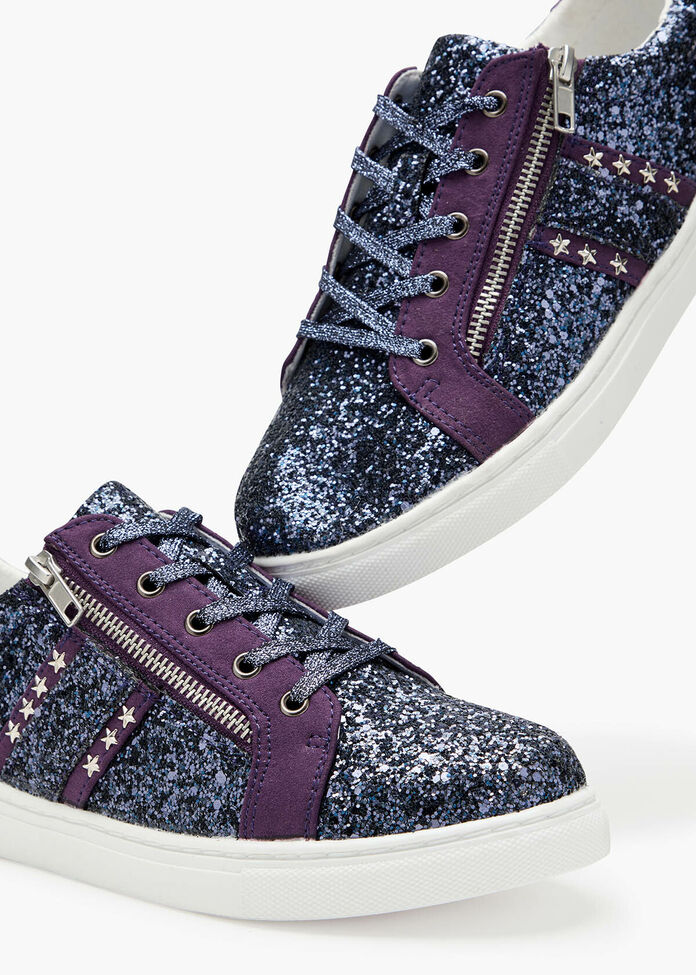 Shop Purple Glitter Stud Sparkle Sneaker | Comfortable Shoes | Taking ...