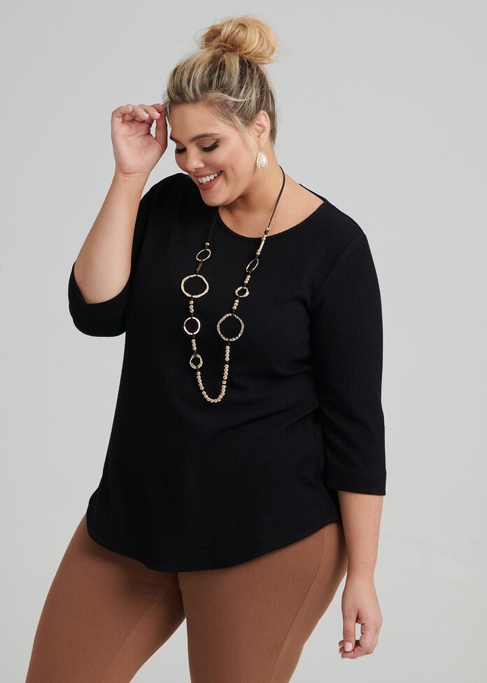 Shop Plus Size Staple Curved Hem Top, Black | Taking Shape AU