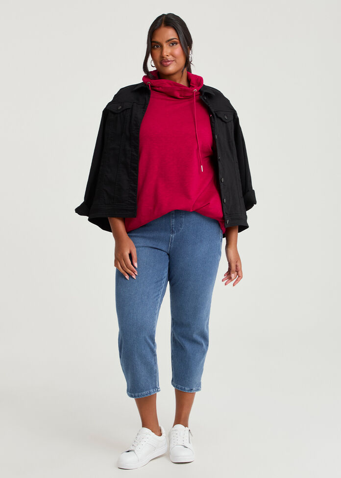 Shop Plus Size Drawstring Collar Sweat, Red | Taking Shape AU