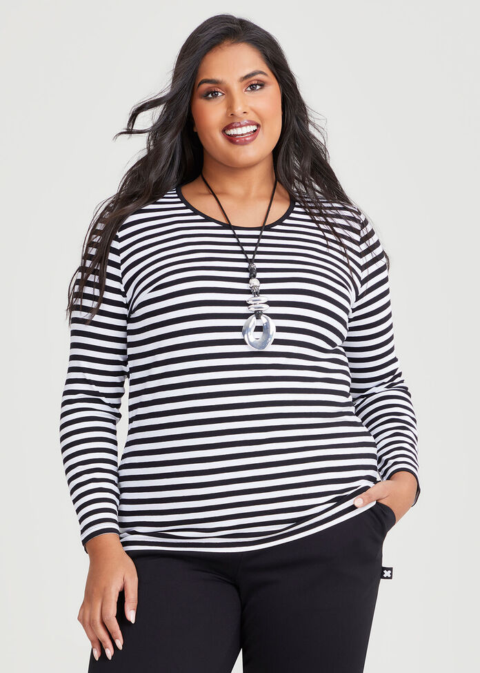 Shop Plus Size Natural Essie Stripe Top, Multi | Taking Shape AU