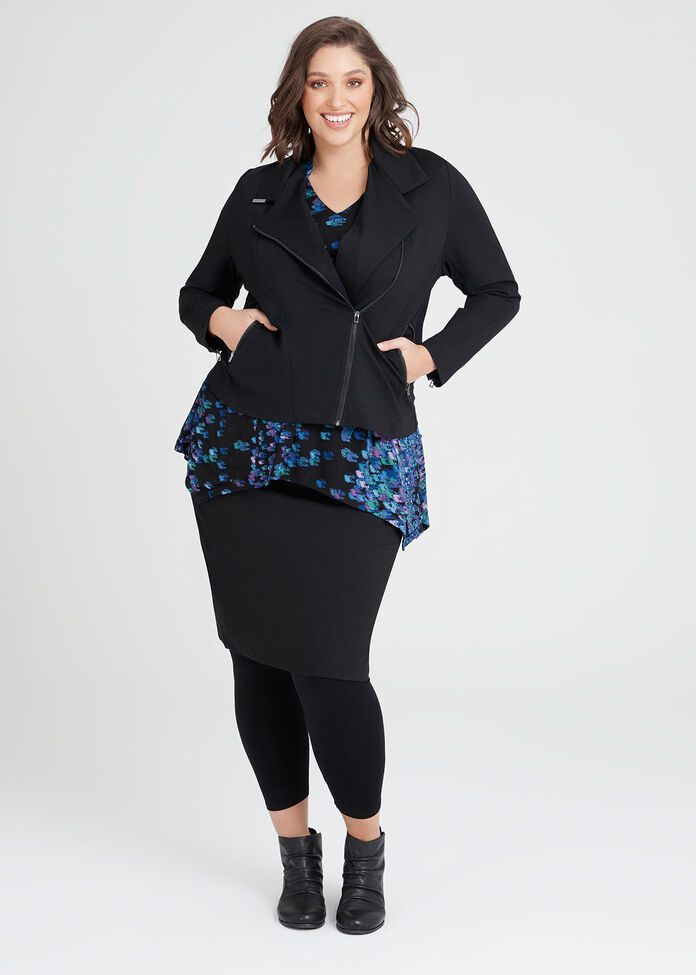 Shop Plus Size Lexi Zip Bamboo Ponte Jacket, Black | Taking Shape AU