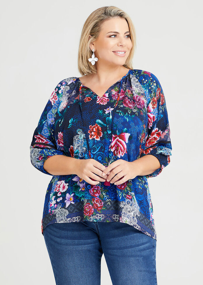 Shop Plus Size Natural Floral Boho Mix Top, Floral | Taking Shape AU