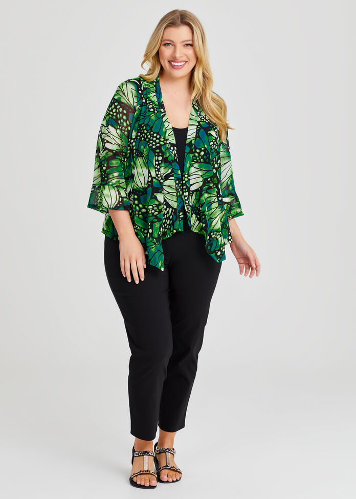 Shop Plus Size Mesh Ruffle Trim Cardigan, Black | Taking Shape AU