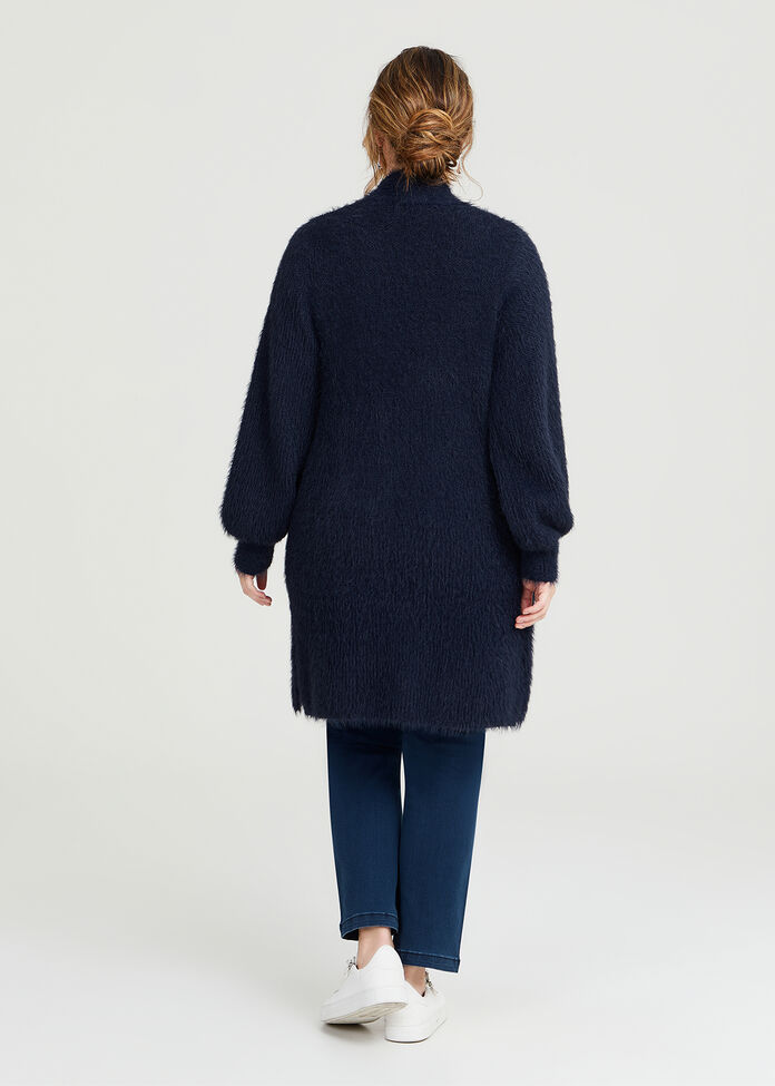 Shop Plus Size Fluffy Knit Cosy Cardigan, Blue | Taking Shape AU