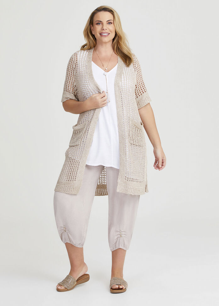 Shop Plus Size Sparkle Open Knit Cardigan, White | Taking Shape AU