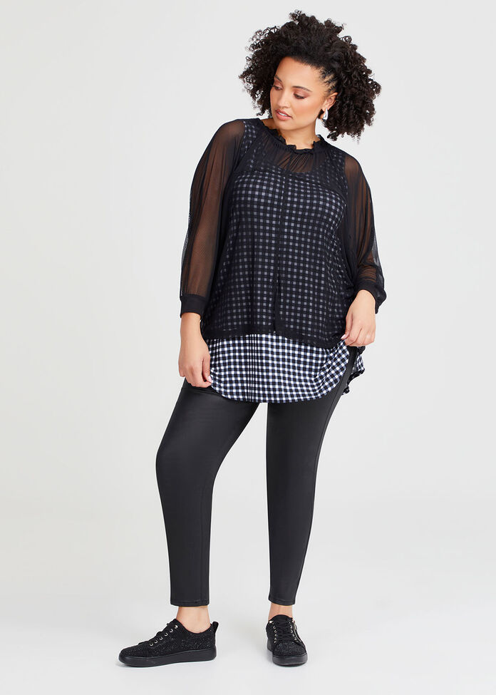 Shop Plus Size Lia Mesh Overlay Top, Black | Taking Shape AU
