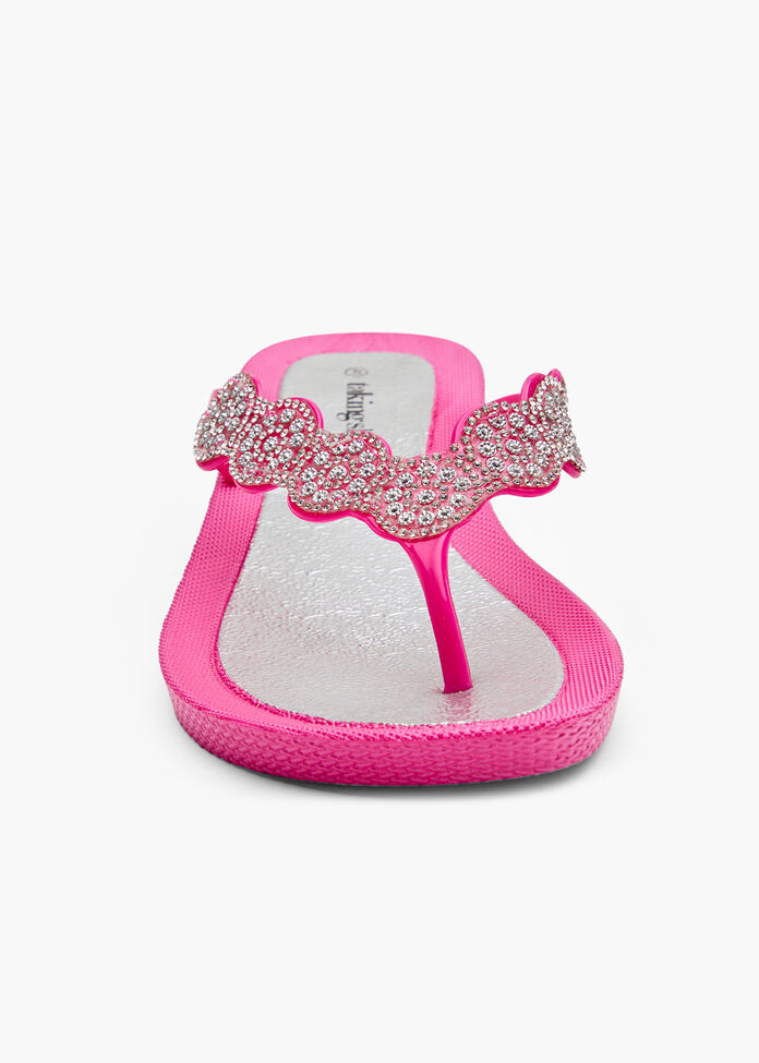 Red Bling Flip-Flop Jelly Sandals for Women | Taking Shape AU