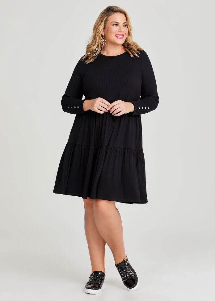 Plus Size Natural Mini Rib Tiered Dress | Sizes 12-30 | Taking Shape