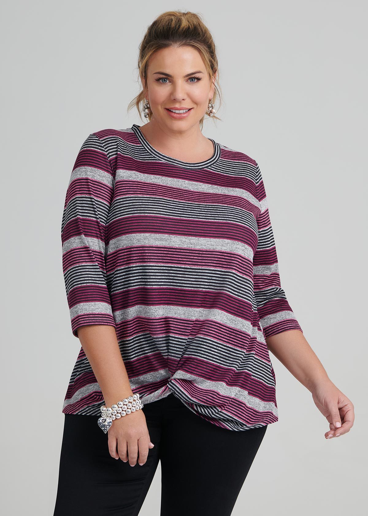 Shop Plus Size Twilight Stripe Top, Stripes | Taking Shape AU
