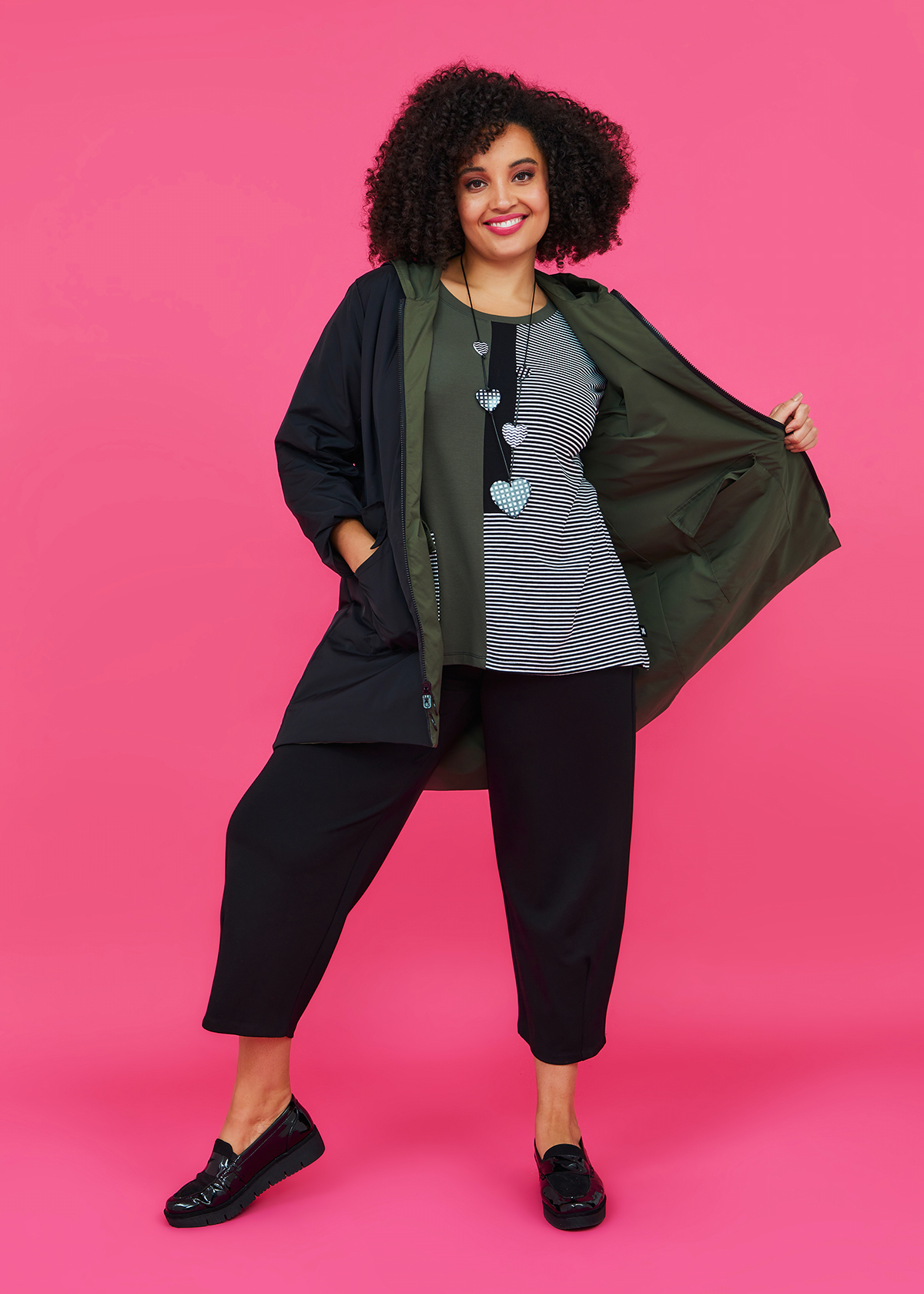Shop Plus Size Reversible Off Duty Jacket, Green | Taking Shape NZ