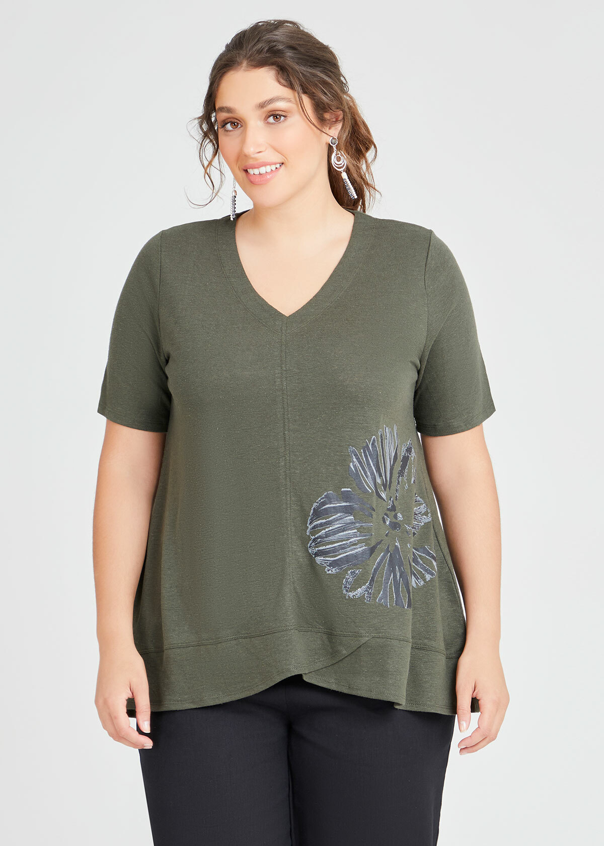 Shop Plus Size Spiritual Linen Knit Top in Green | Taking Shape AU